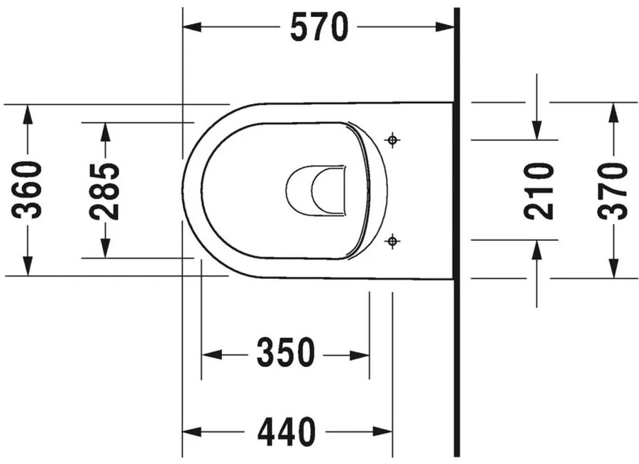 Duravit ME by Starck - závěsné WC 37x57 cm s Rimless a HygieneGlaze, 2529092000