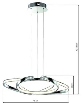LED Lustr na lanku COPERNICUS 1xLED/46W/230V