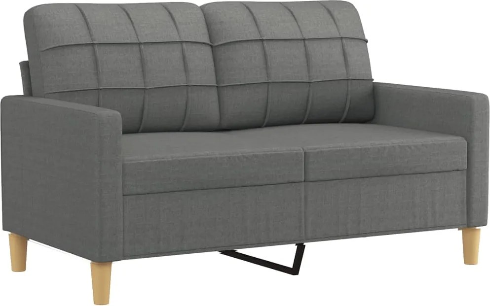 3dílná sedací souprava s polštáři tmavě šedá textil 3201259