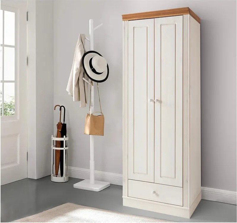 Bílá šatní skříň z borovicového dřeva 65x180 cm Anita – Støraa