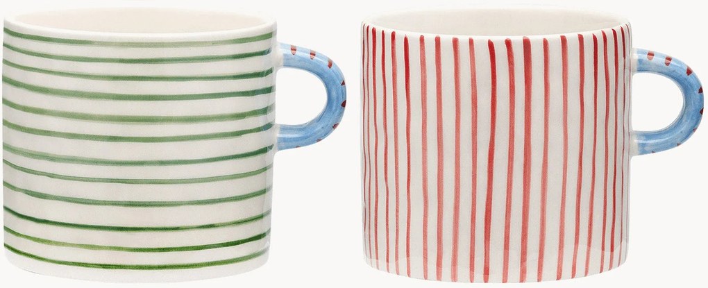 Sada ručně malovaných XL hrnků Stripe Affair, 2 díly