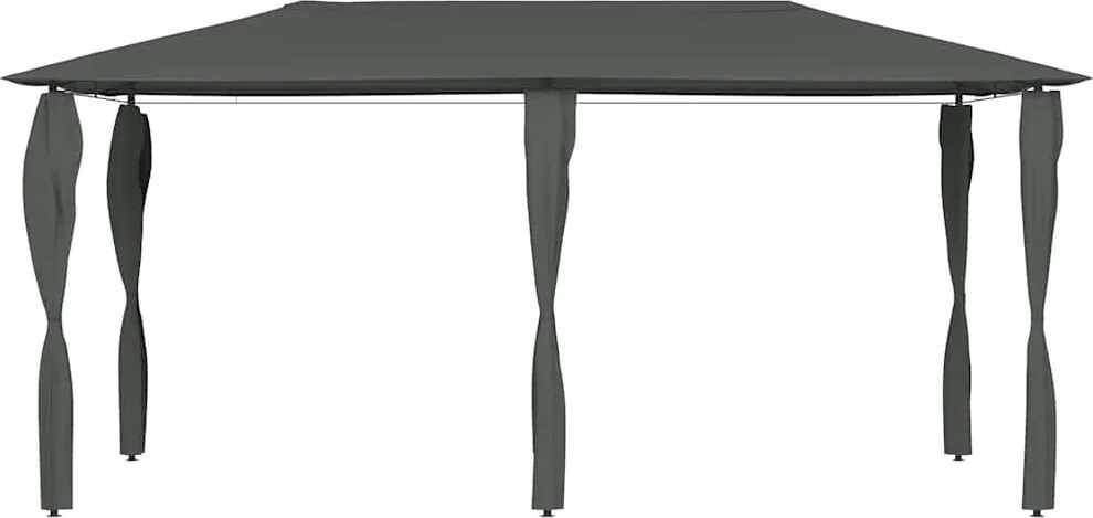 Altán s krytými sloupky 2,98 x 5,3 x 2,59m antracitový 160 g/m² 313619