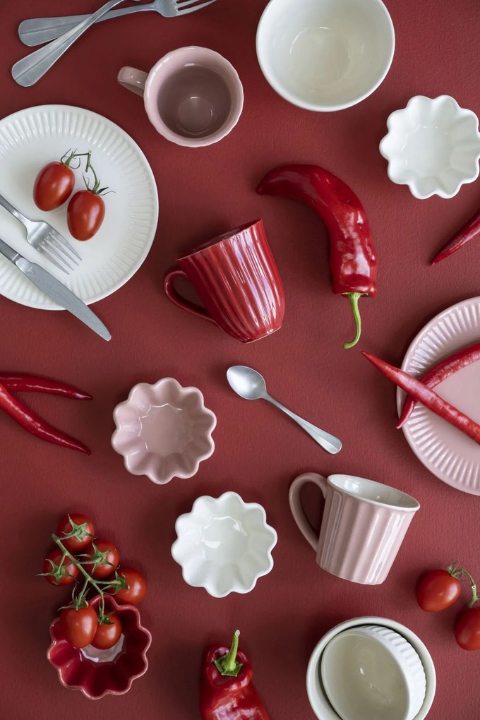 IB LAURSEN Keramická forma na muffiny Mynte Strawberry, červená barva, keramika