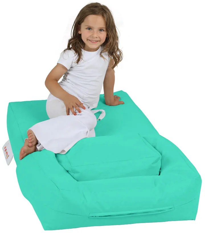 Atelier del Sofa Zahradní sedací vak Kids Single Seat Pouffe - Turquoise, Tyrkysová