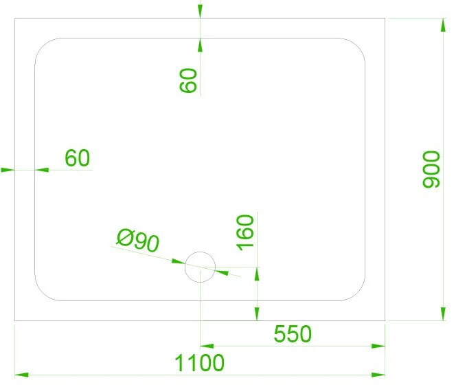BPS-koupelny Obdélníková akrylátová sprchová vanička HYD-OSV-SILK 110x90 černá