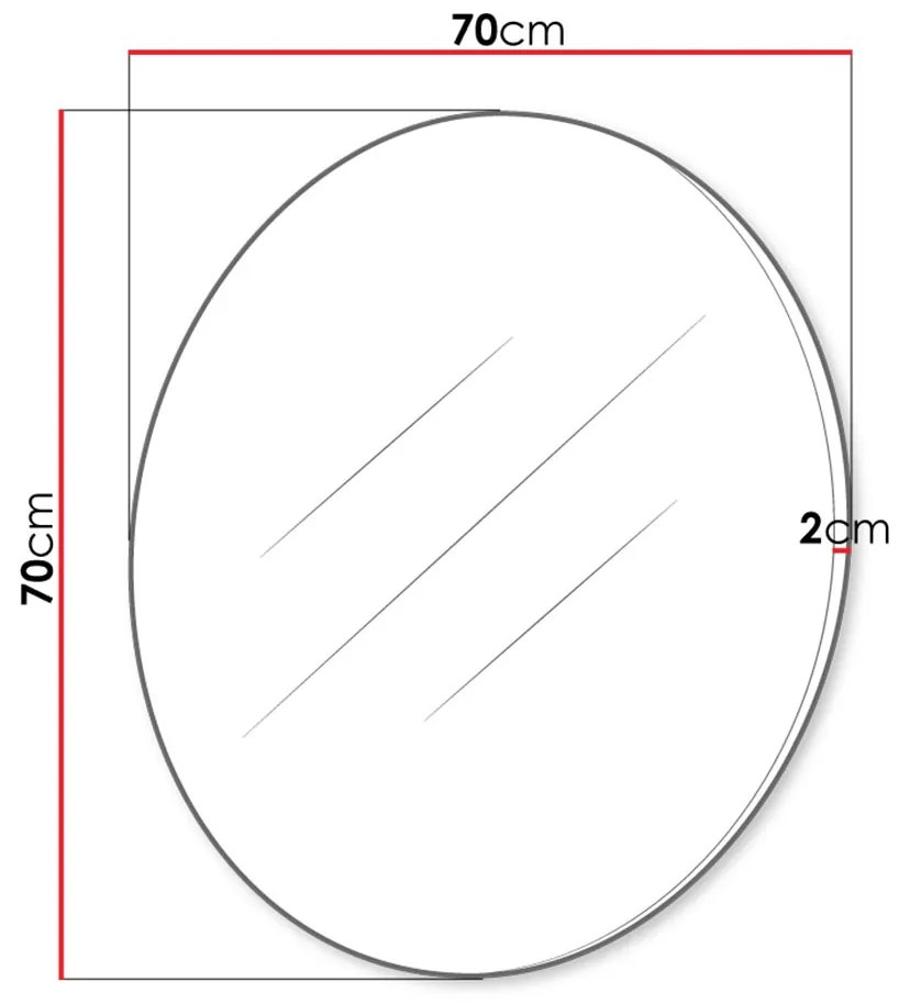 Kulaté nástěnné zrcadlo MERFIM - černé / lesklé černé