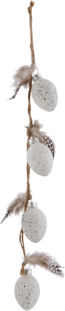 Dekorace závěs vajíčka s peříčky - Ø 4*37 cm