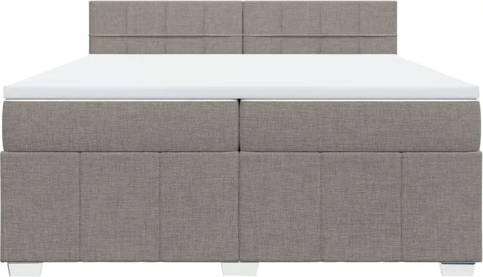 Box spring postel s matrací taupe 200x200 cm textil 3289479
