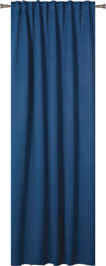 Dekorační jednobarevný závěs s tunýlkem s poutky ECLITT modrá 140x260 cm (cena za 1 kus) MyBestHome