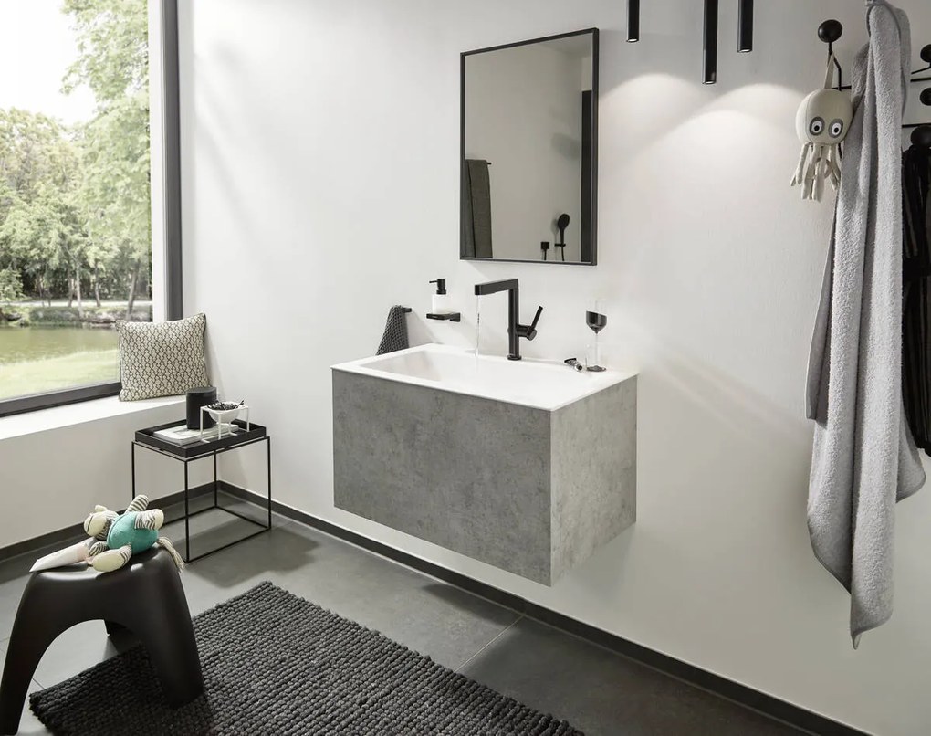 Hansgrohe AddStoris - Dvojitý háček, kartáčovaný černý chrom 41755340