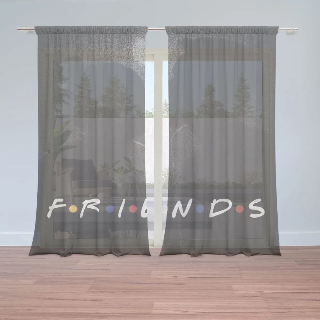 Sablio Záclony Seriál přátelé FRIENDS Polibek: 2ks 150x250cm