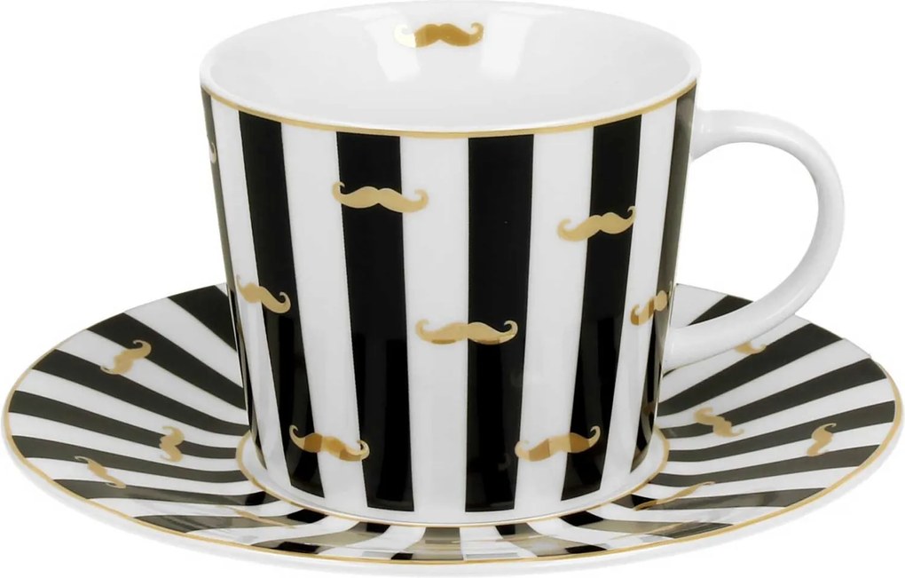 Porcelánový šálek s podšálkem Moustache 250 ml