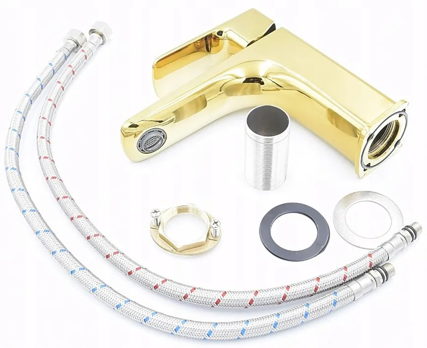 Gamma Cubic, stojánková umyvadlová baterie, zlatá lesklá, GMA-KAT00712