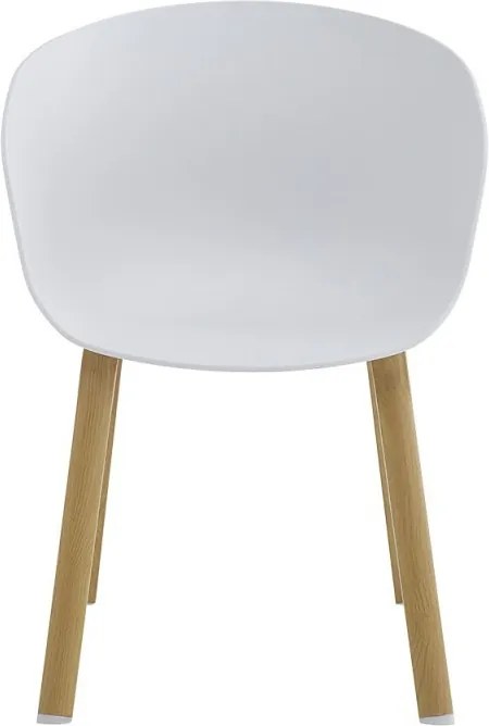Bílá plastová jídelní židle s nohami v designu dřeva Tiopi - 54*51*82 cm