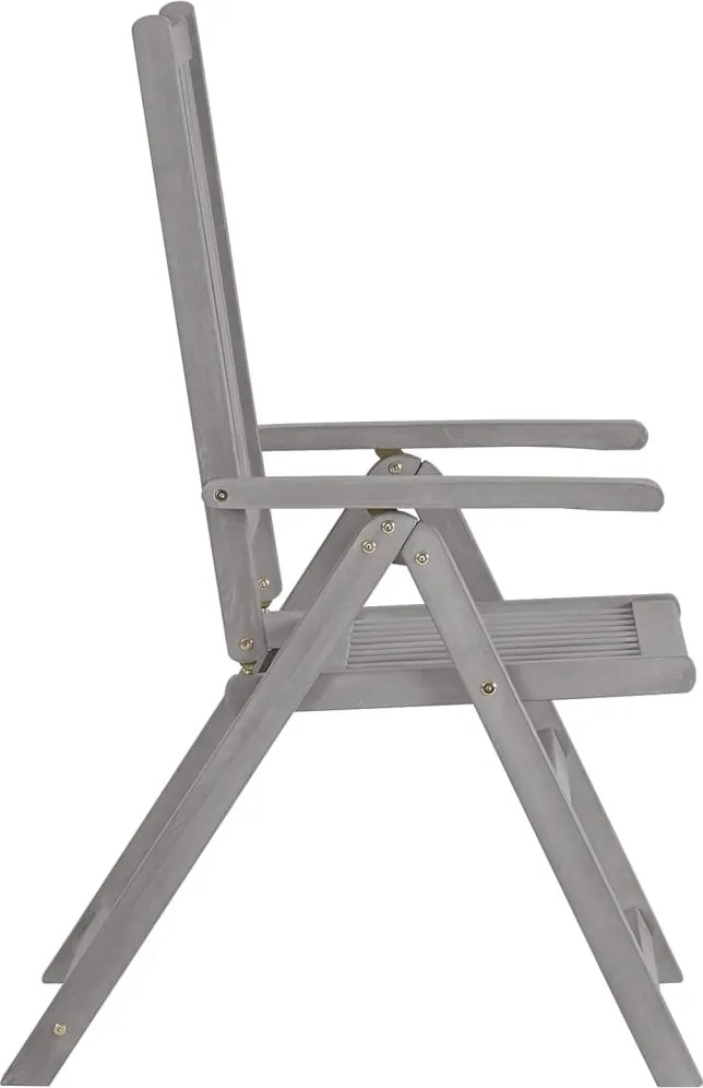 Zahradní polohovací židle s poduškami 8 ks šedé akáciové dřevo 3075141
