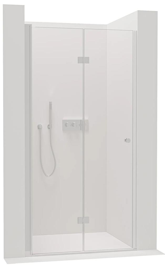 CERANO - Sprchové skládací dveře Volpe L/P - chrom, transparentní sklo - 60x190 cm