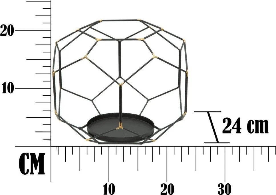 Černý svícen ze železa Mauro Ferretti Ball