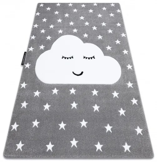 Dywany Łuszczów, Dětský kusový koberec Petit Cloud stars grey, 140x190, šedá, dětský pokoj