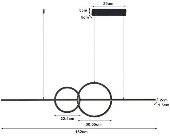 Immax NEO 07236L - LED Stmívatelný lustr LITE RONDAS LED/56W/230V Tuya + DO