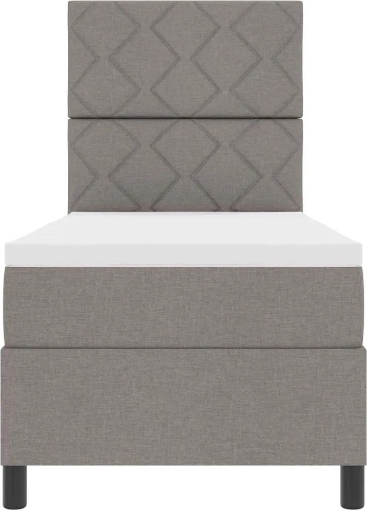 Postel s boxspringem s čelo Taupe 80 x 200 cm textil 3339424