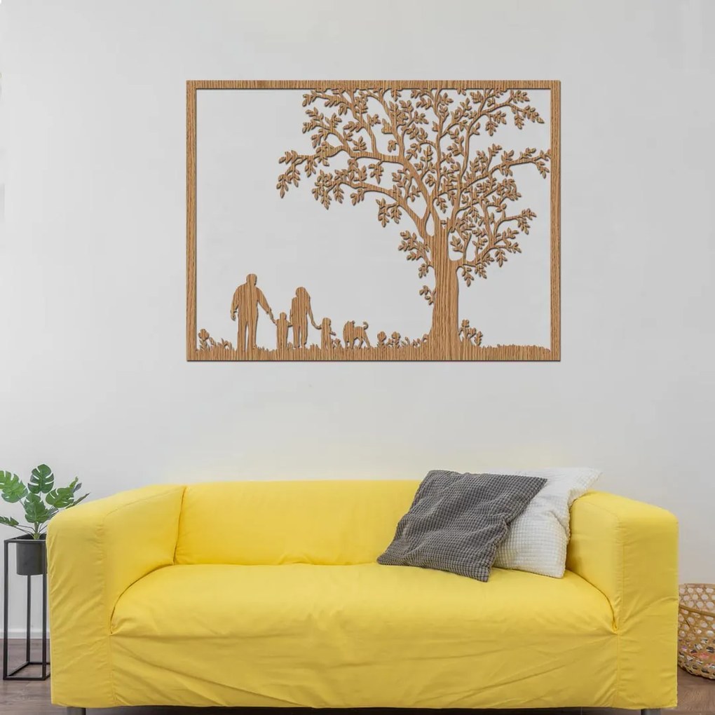 dřevo života Dřevěný strom na zeď RODINA Rozměry (cm): 60x48, Barevný vzor: Javor