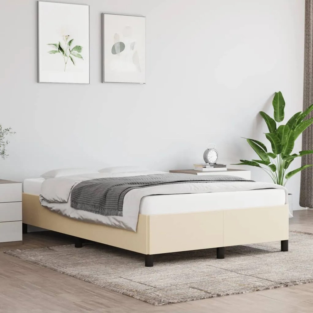Rám postele bez matrací krémově 120x190 cm textil 3269636