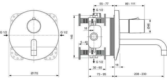 Ideal Standard CeraPlus Baterie umyvadlová senzorová pod omítku A6151AA