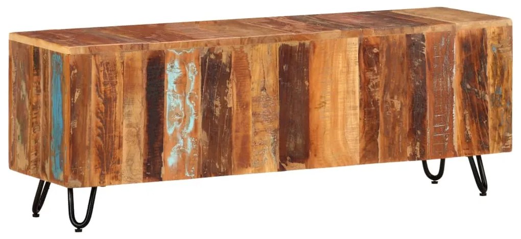 TV stolek Docklands - masivní recyklované dřevo | 110x30x40 cm