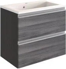 XXXLutz SKŘÍŇKA S UMYVADLEM, barvy stříbrného dubu, barvy grafitu, 60/54/39 cm Held - Online Only koupelnové skříňky - 000307009831
