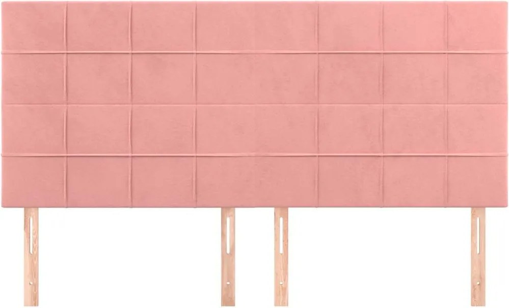 Čelo postele růžové 160x5x118/128 cm sametové 3116391
