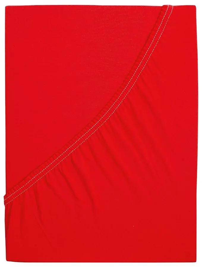 B.E.S. - Petrovice, s.r.o. Prostěradlo Jersey česaná bavlna MAKO - Červená 180 x 200