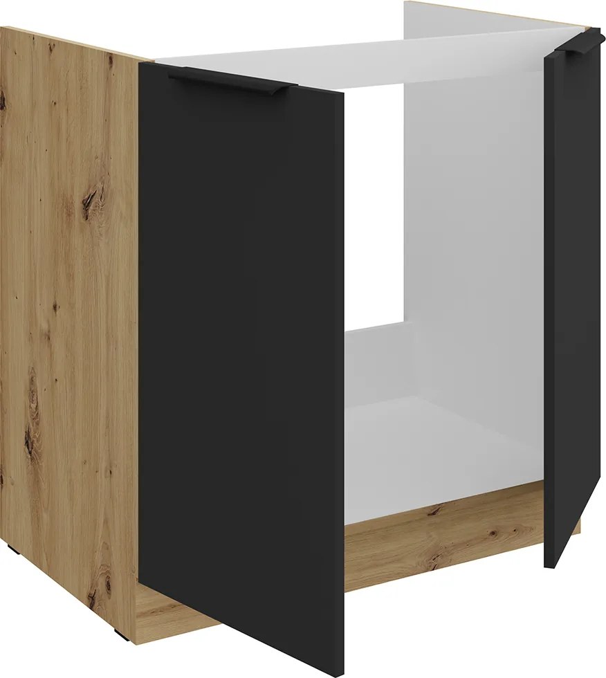 ARIA ac | dolní skříňka 80 ZL 2F dřezová | 80 cm | ANTI FINGERPRINT povrch | artisan/černá