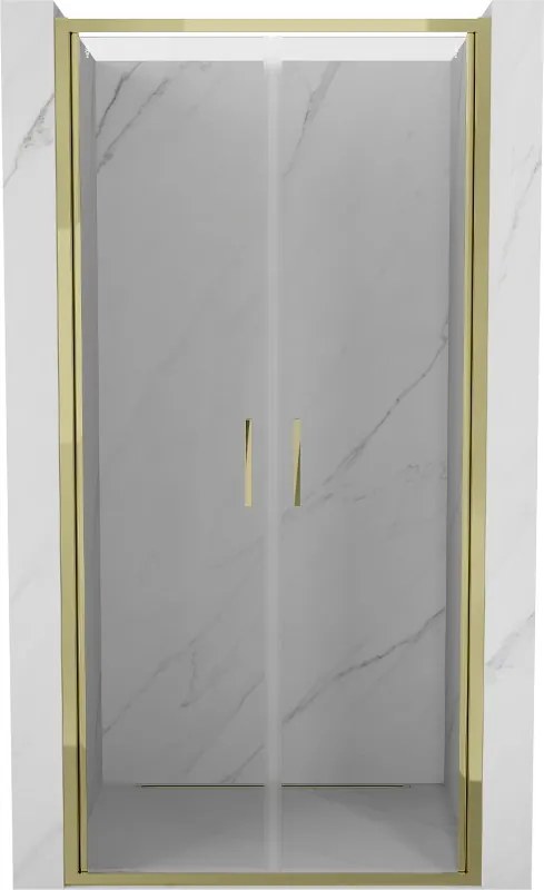 Mexen Exo, dvojité výklopné sprchové dveře, 110 cm, transparentní sklo, zlatá, 814-110-000-50-00