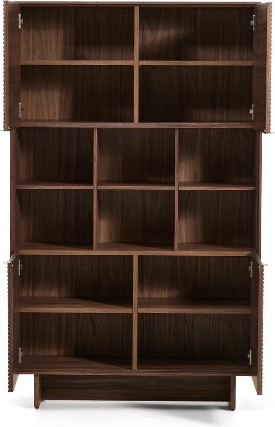 Tmavě hnědá skříňka v dekoru ořechu 100x163x40 cm Norlen – Kave Home
