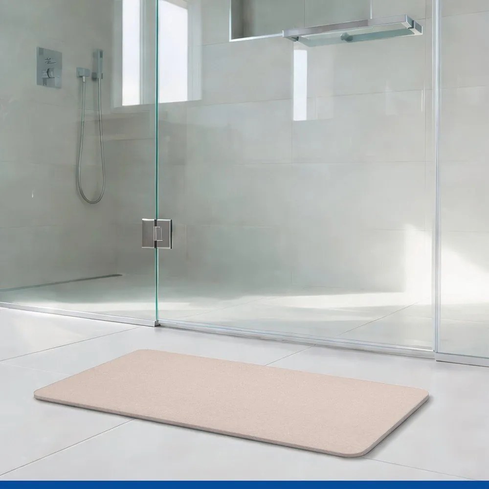 Béžová z křemeliny koupelnová předložka 39x60 cm Simi – Wenko