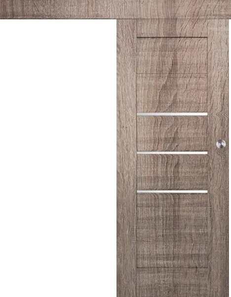 posuvné interiérové dveře na stěnu vasco doors IBIZA model 4 Průchozí rozměr: 70 x 197 cm, Orientace dveří: Levé dveře, Dekor: Dub sonoma