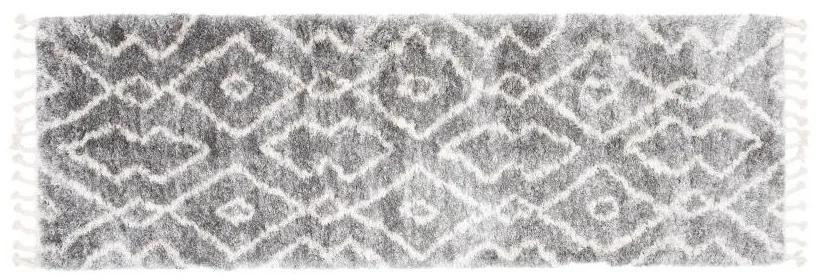 Kusový koberec shaggy Daren šedý atyp 80x300cm