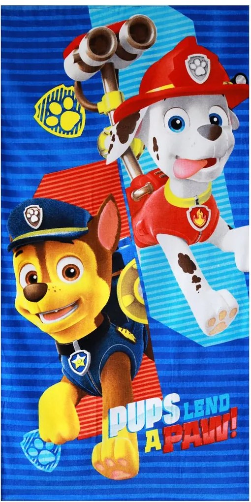 Chlapecká plážová osuška Tlapková patrola - Paw Patrol - Chase & Marschall - 100% bavlna - 70 x 140 cm