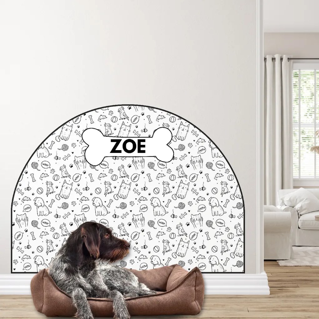 PIPPER. Ochranná textilní nálepka na zeď - Oblouk - Zvířata Velikost: 120x96cm, Jméno: Bez jména