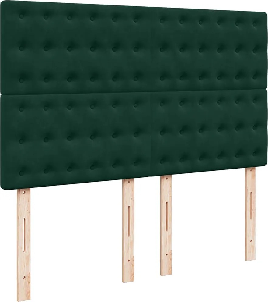 Box spring postel s matrací tmavě zelená 160x200 cm samet 3293269