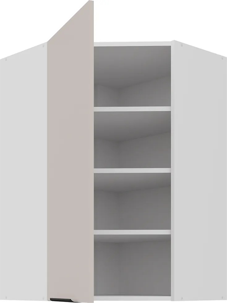 COMO | horní kuchyňská skříňka 60x60 GN-90 1F (45°) rohová s policemi | 60x60 cm | VYSOKÁ | bílá/kašmír