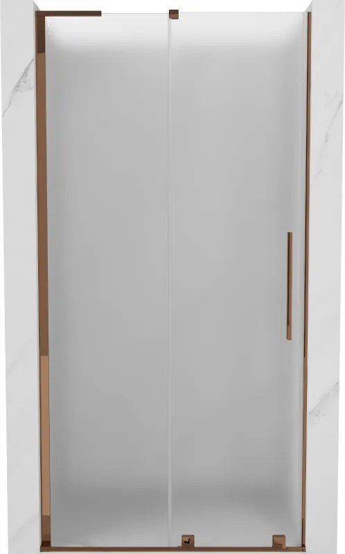 Mexen Velar L, posuvné sprchové dveře do otvoru 110 cm, 8mm sklo námraza, růžové zlato, 871-110-003-31-60