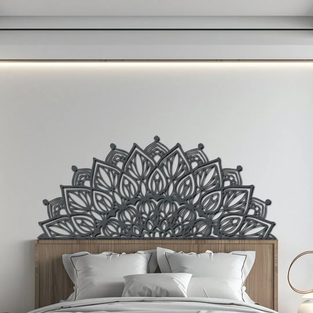 dřevo života Mandala na zeď BOHATOST k posteli Zvolte rozměr (cm): 140x60, Zvolte barvu dekoru: Černá