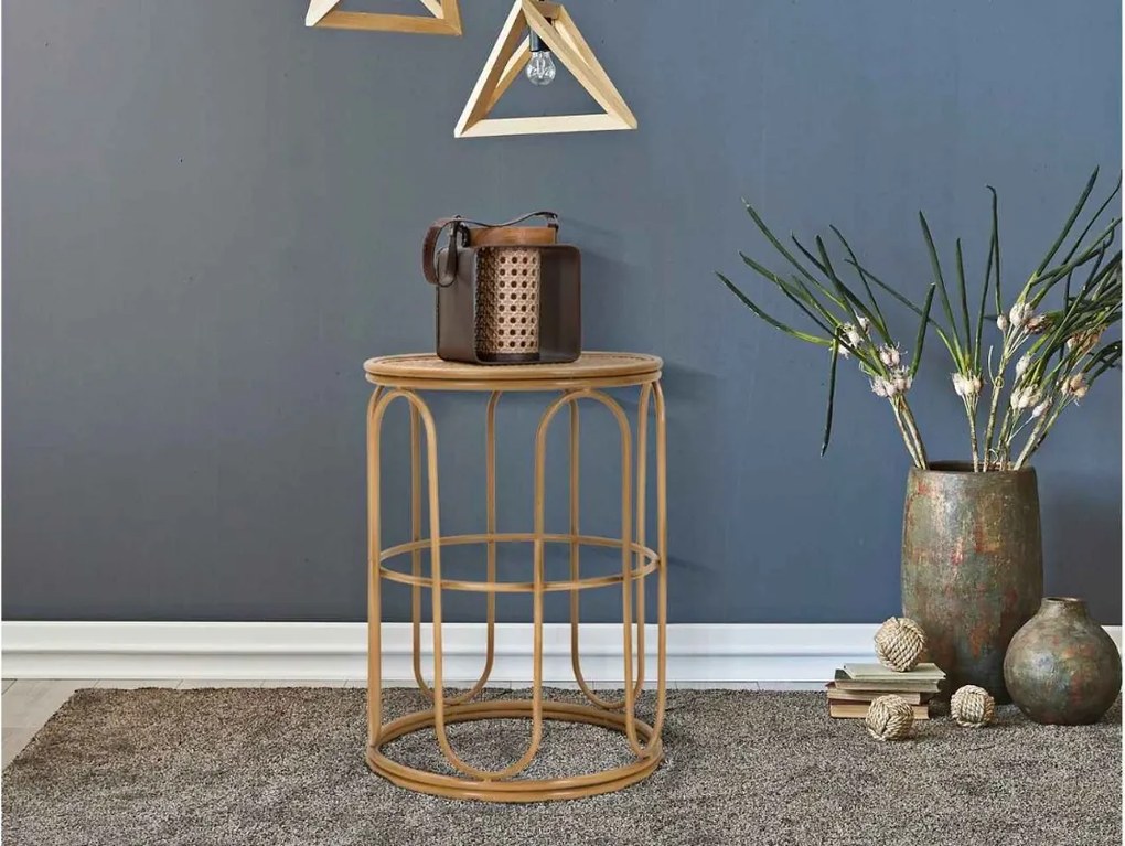 Designový odkládací stolek Belenus 40 cm přírodní