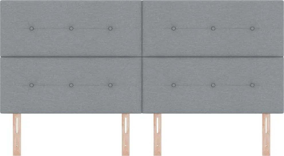 Výškově nastavitelné čelo postele Světle šedá 200 cm textil 3337860