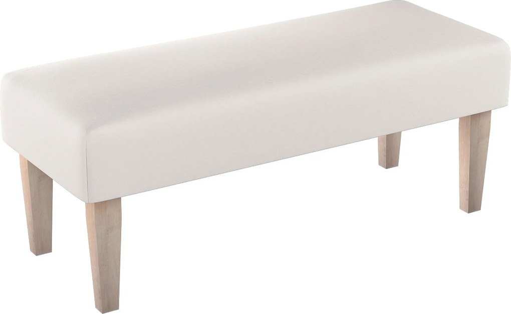 Dlouhá lavička 100x40cm barva béžová látka pletený vzor