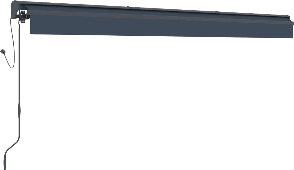 Elektrická markýza s LED osvětlením BestBerg BBSU-EL495CG / 495 x 300 cm / šedá