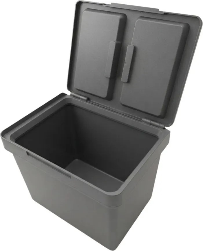 Šedý plastový odpadkový koš 2x12 l na tříděný odpad/vestavný Metropolis Flip-up – Elletipi