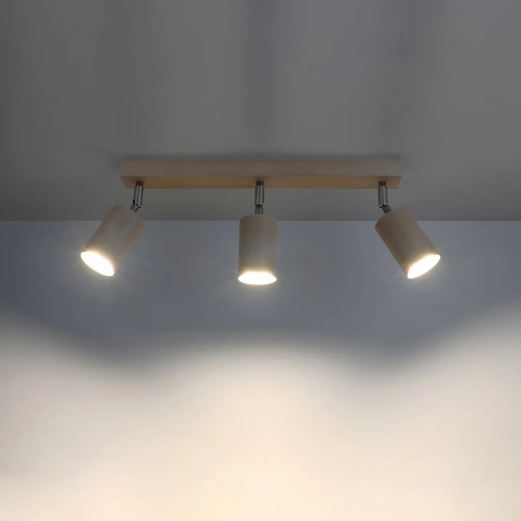 Sollux Lighting Stropní svítidlo BERG 3 přírodní dřevo