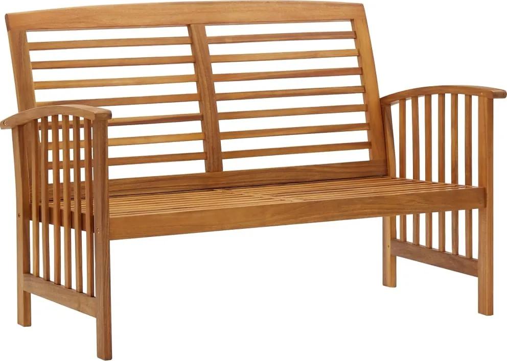 vidaXL Zahradní lavice s poduškami 119 cm masivní akáciové dřevo [310259] Barva: Hnědá a bílá